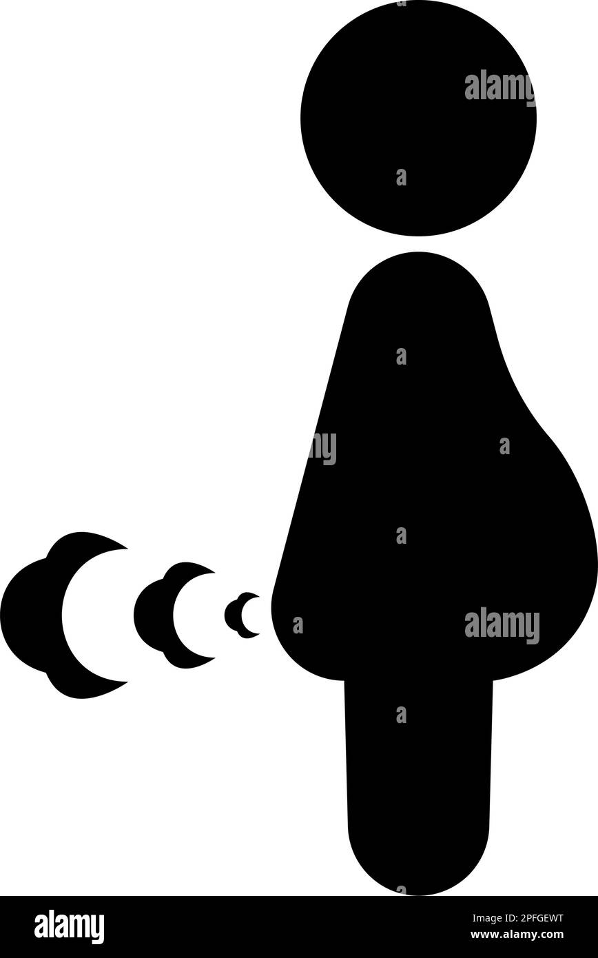 Pregnant Woman Farts Break Wind Farting Bloating Gas Cloud Stench Bad Smell Flatulency Icon