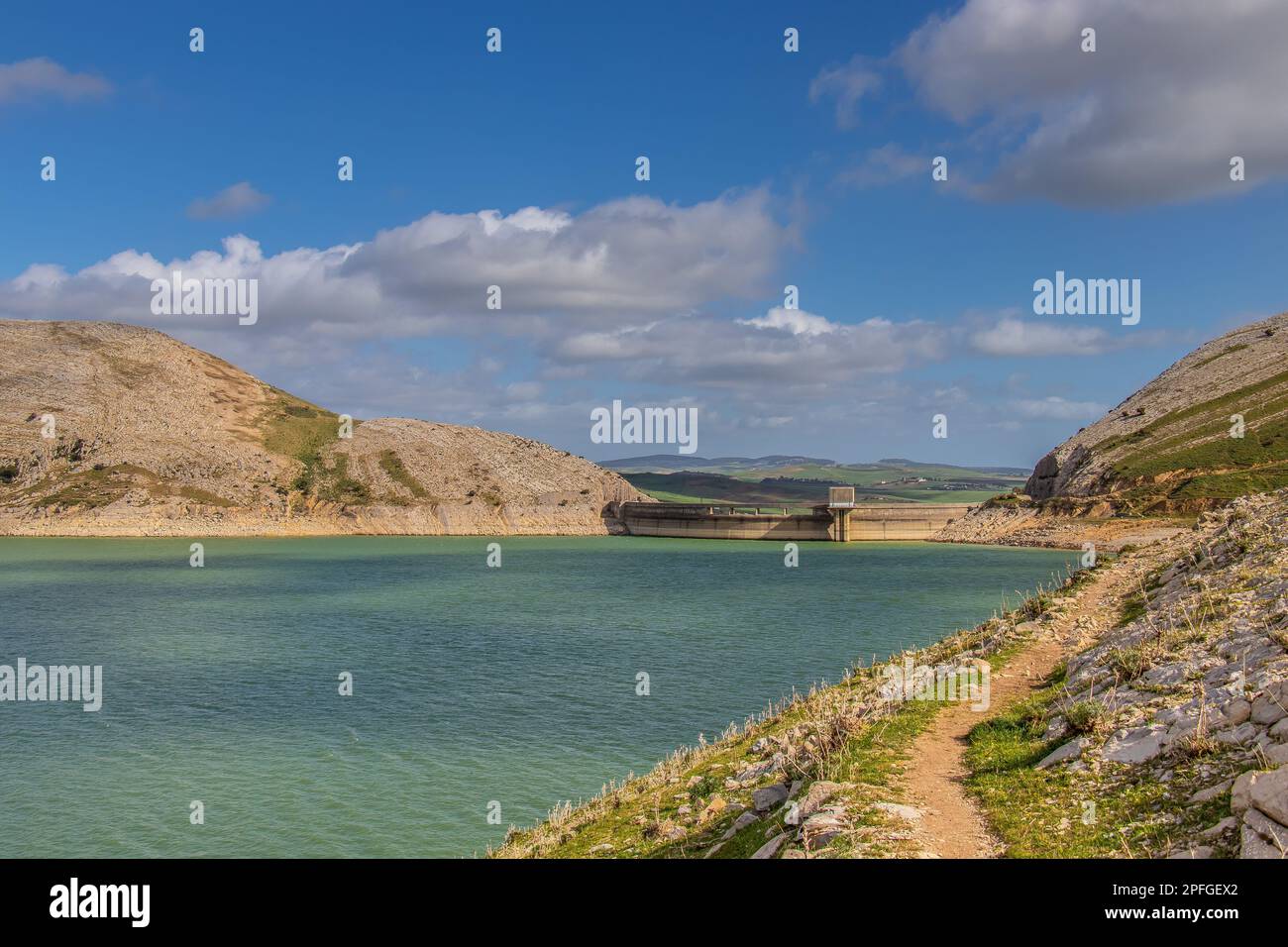 The Impressive Kasseb Dam in Bousalem, Beja, Tunisia. North Africa ...