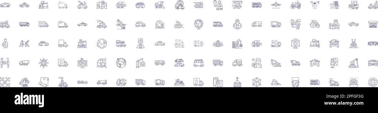 Smart transportation line icons signs set. Design collection of Smart ...