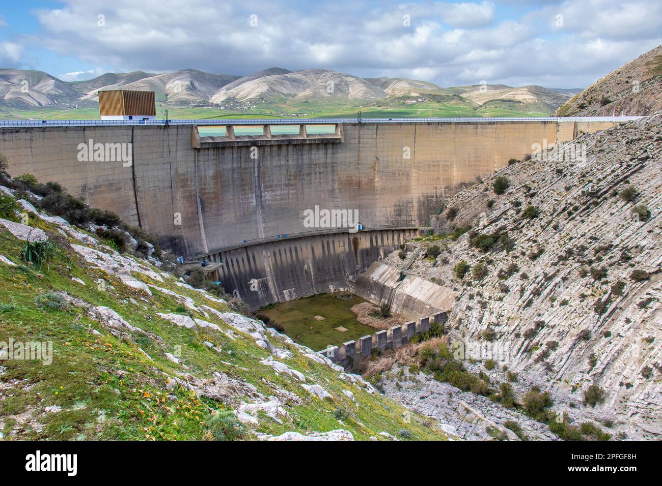 The Impressive Kasseb Dam in Bousalem, Beja, Tunisia. North Africa ...