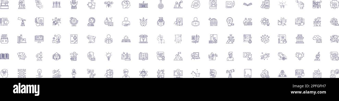 Science line icons signs set. Design collection of Science, Research ...