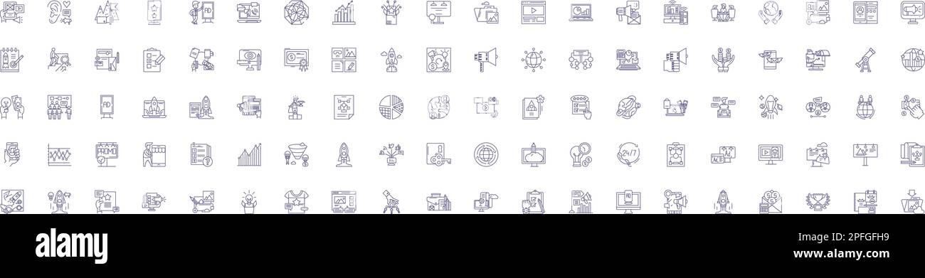 Project line icons signs set. Design collection of Development ...