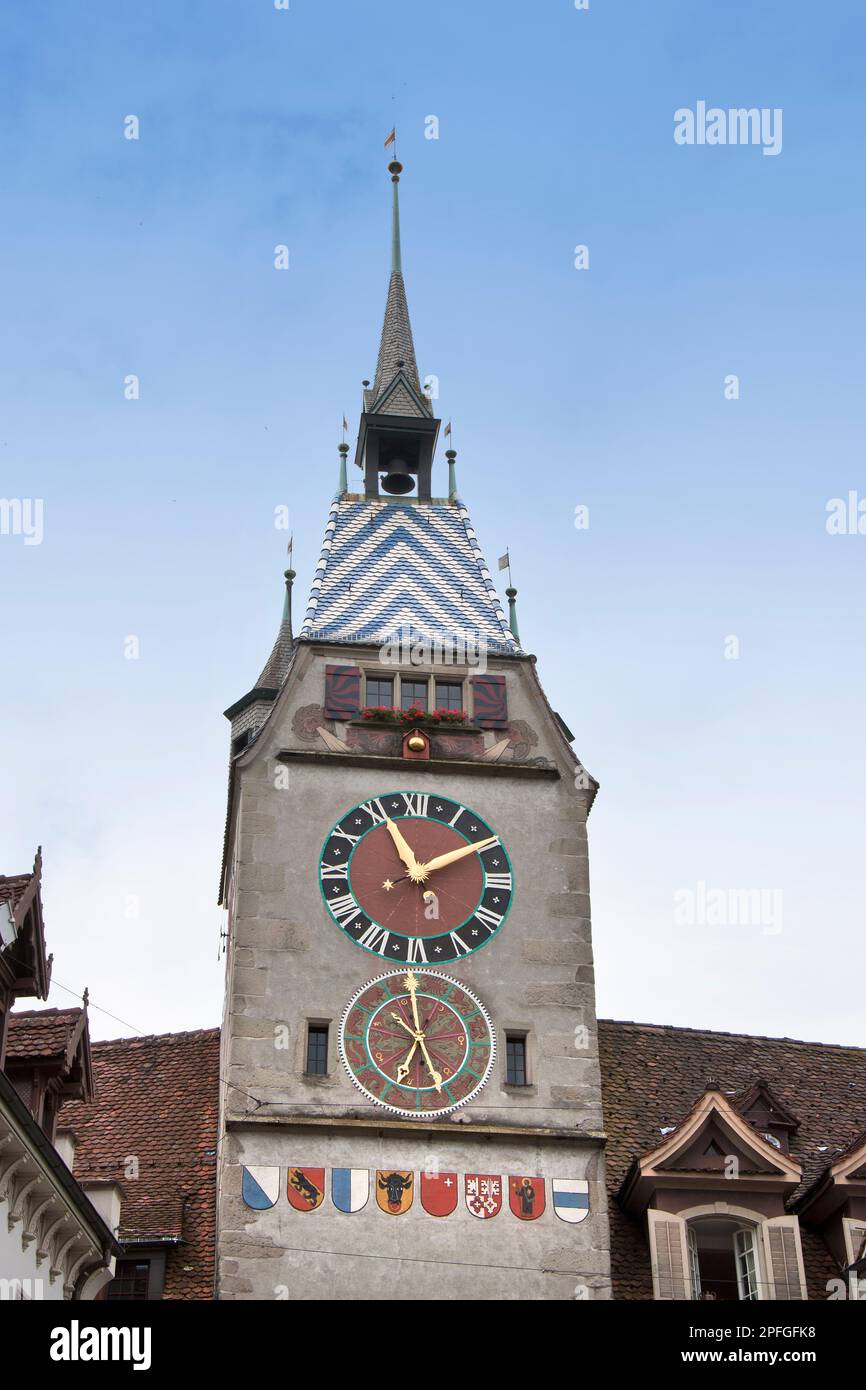 Switzerland, Canton Zug, Zug, Zyt tower Stock Photo - Alamy