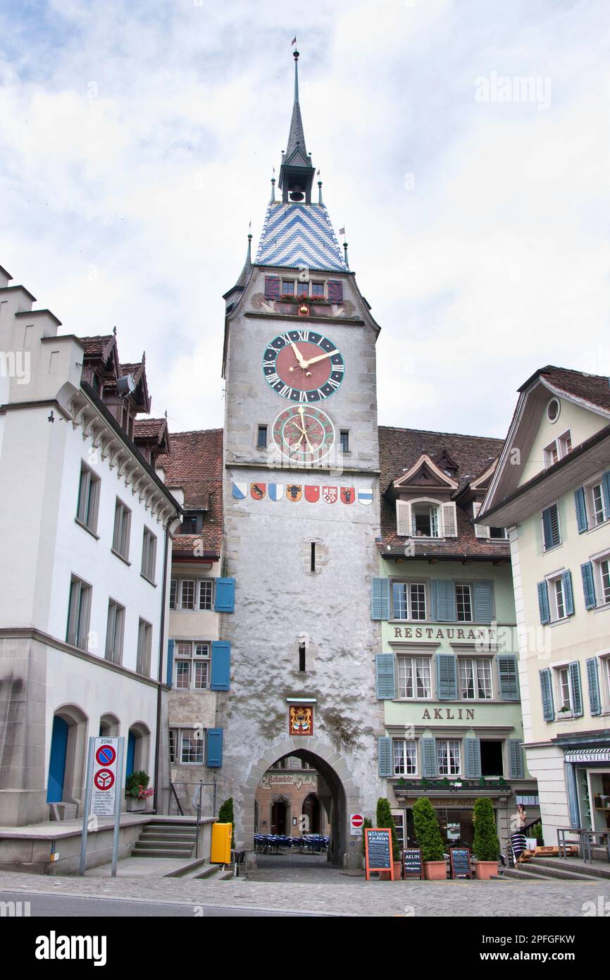 Switzerland, Canton Zug, Zug, Zyt tower Stock Photo - Alamy