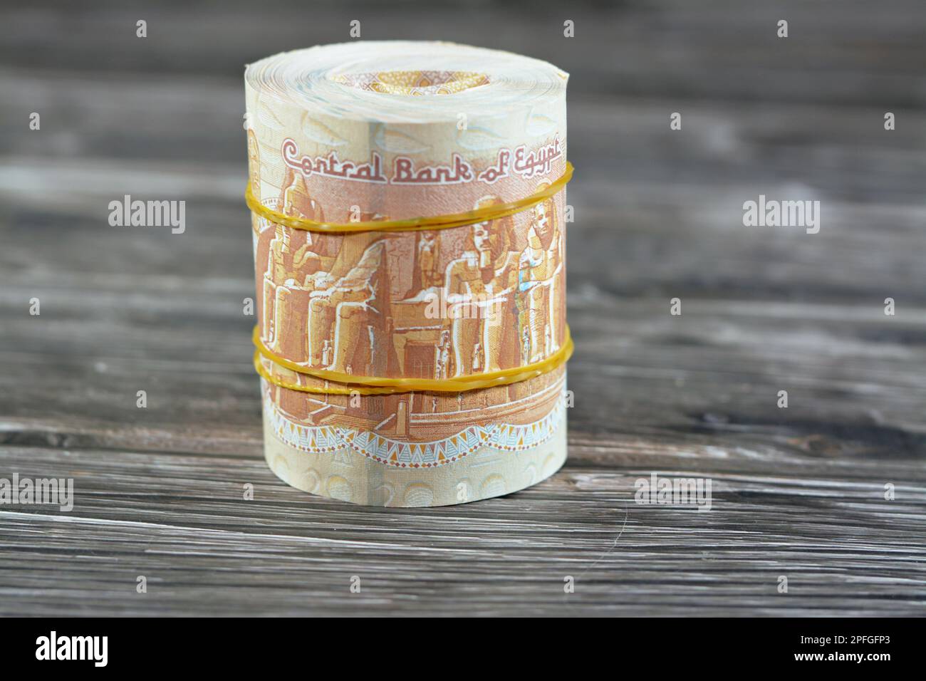 Egypt money bundle roll of pounds, 1 EGP LE one Egyptian pound cash ...