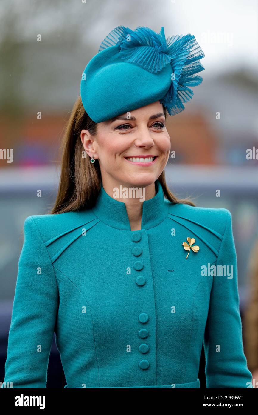 The Princess of Wales smiles as she arrives for a visit to the 1st ...