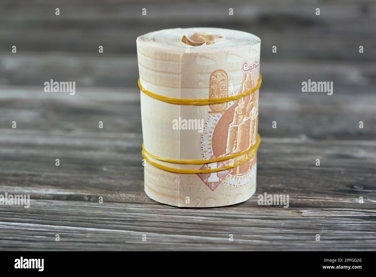 Egypt money bundle roll of pounds, 1 EGP LE one Egyptian pound cash ...