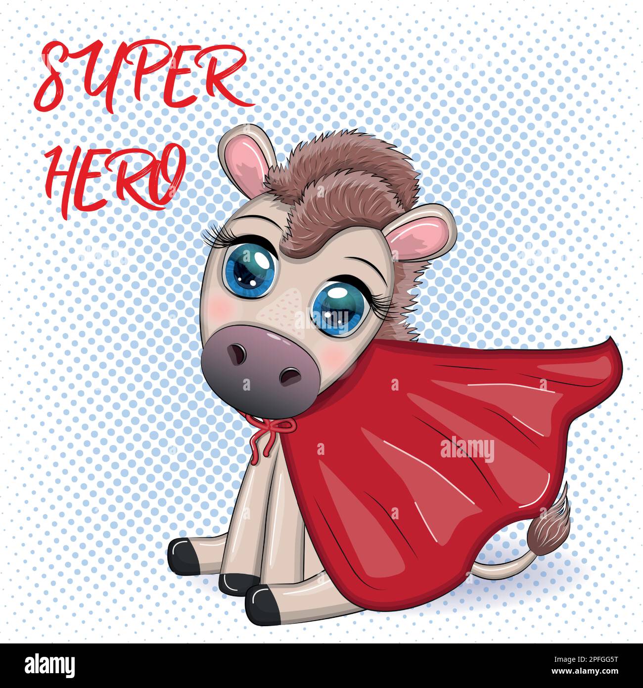 Cute donkey superhero in a red lifeguard cape Stock Vector Image & Art ...