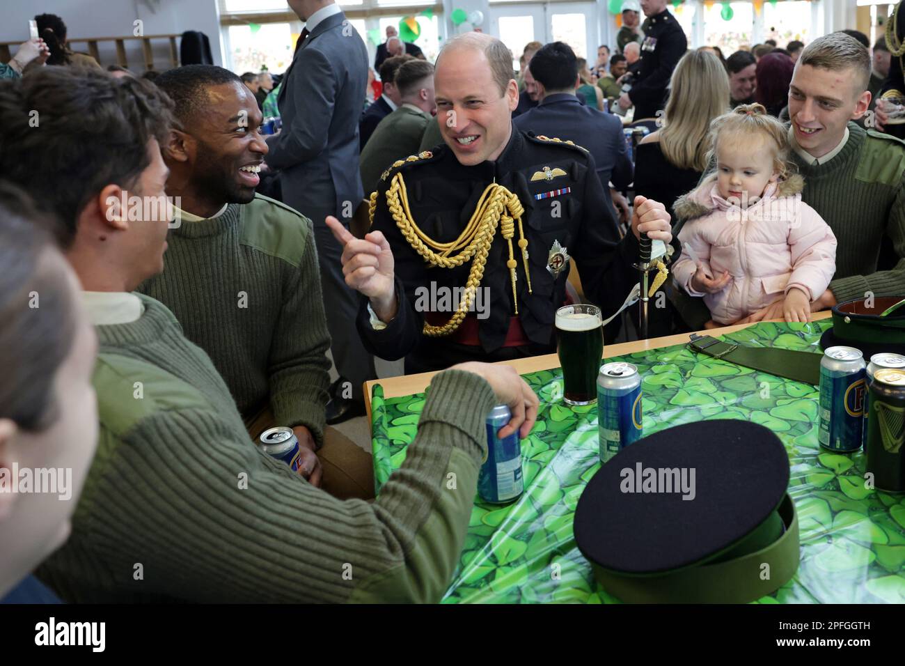 The Prince of Wales meets with junior ranks of the Irish Guards and ...