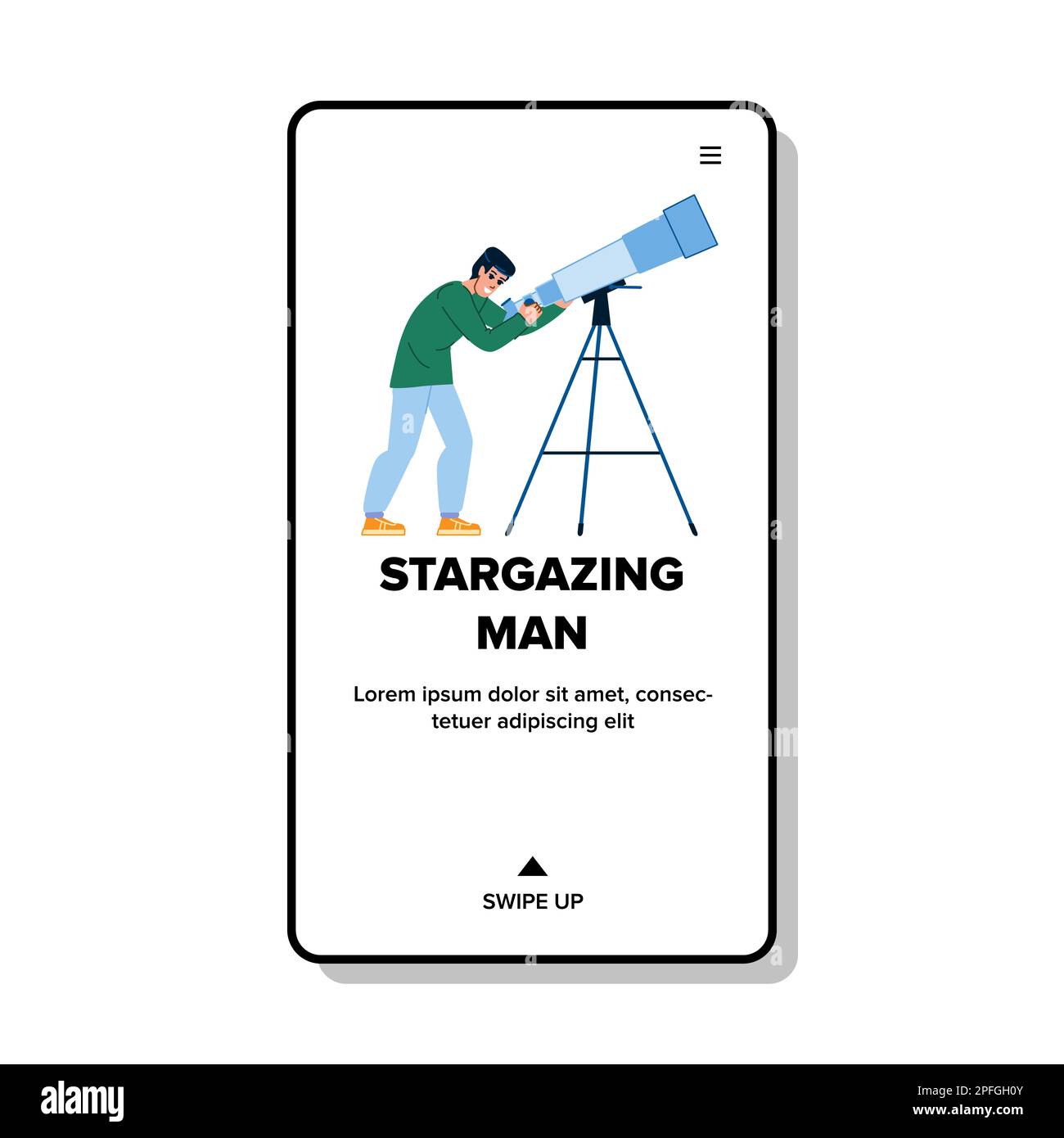 Man watching night sky Stock Vector Images - Alamy