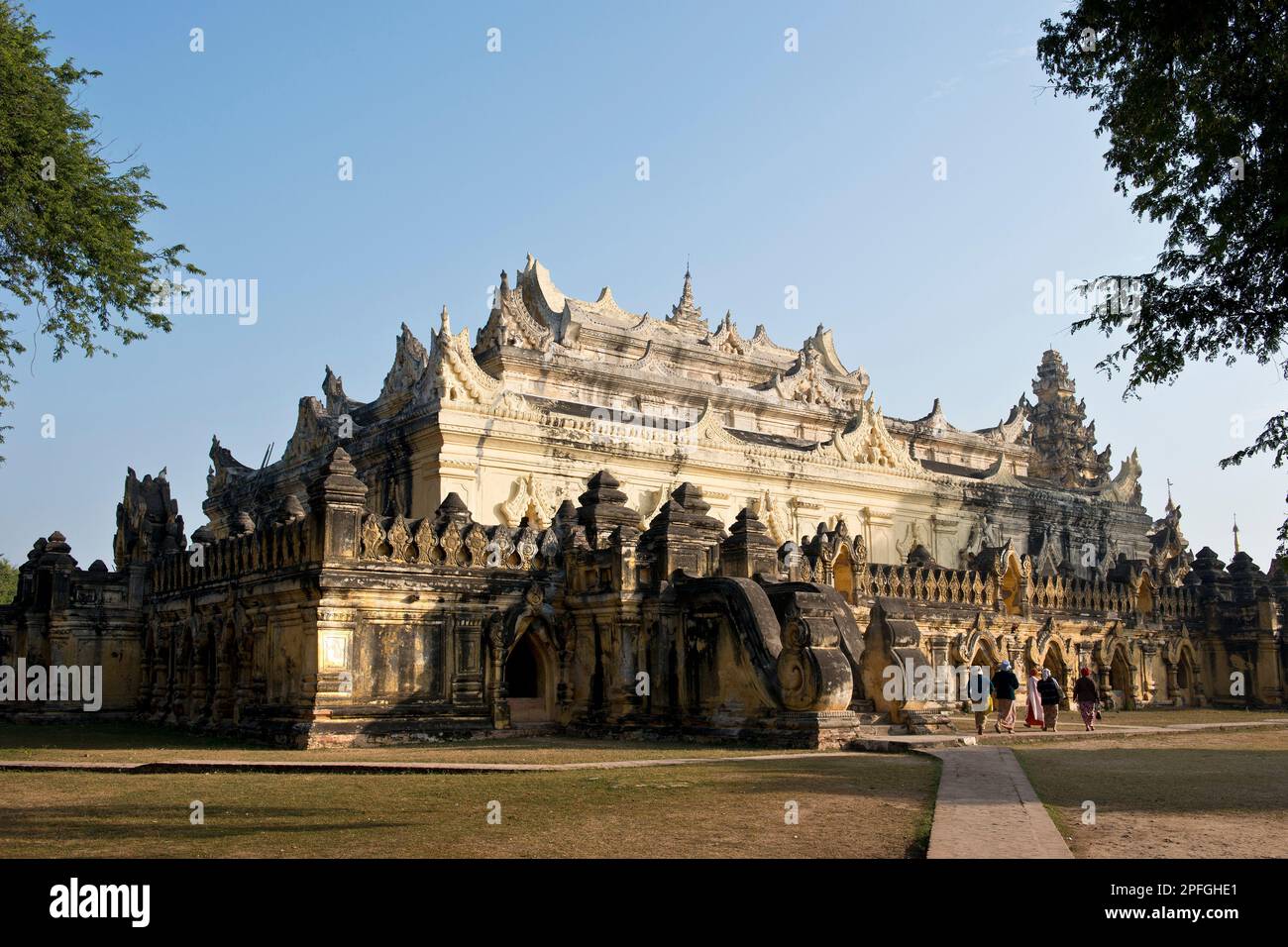 Myanmar, Mandalay, Inwa, Mahar Aung Mye Bon San Monastery Stock Photo ...