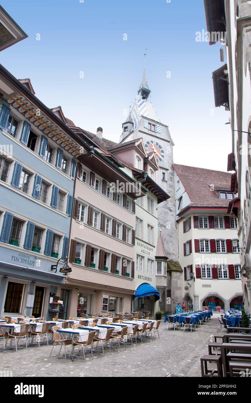 Switzerland, Canton Zug, Zug, Zyt tower Stock Photo - Alamy