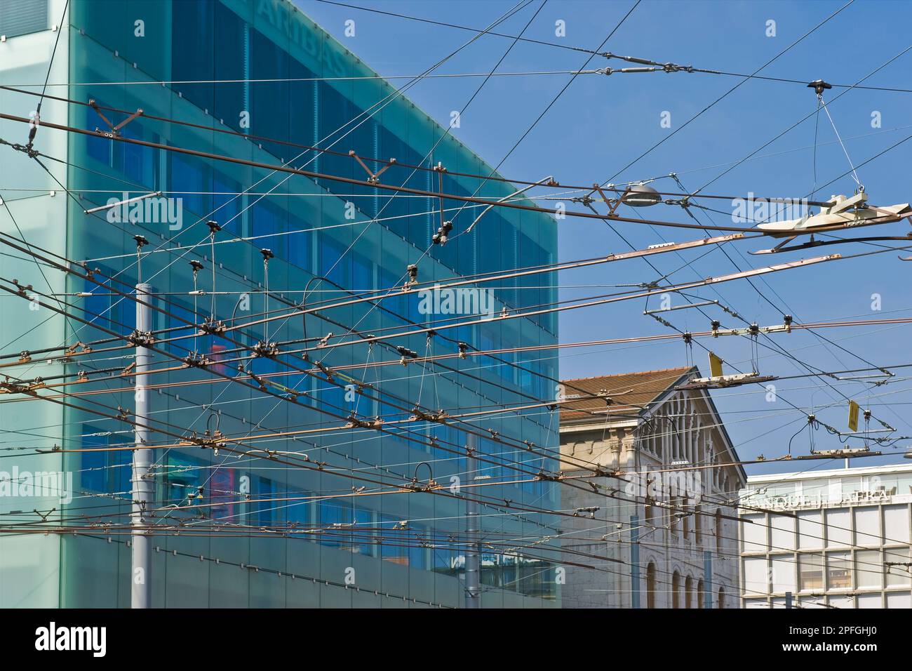 Tram wires hi-res stock photography and images - Alamy