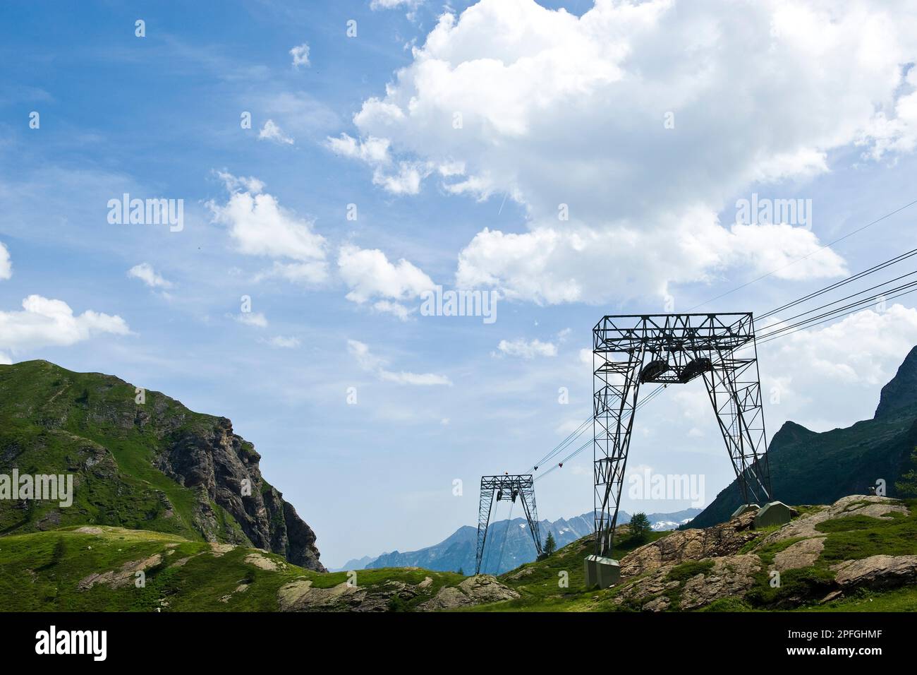 Switzerland. Canton Ticino. Robiei. cableway Stock Photo - Alamy