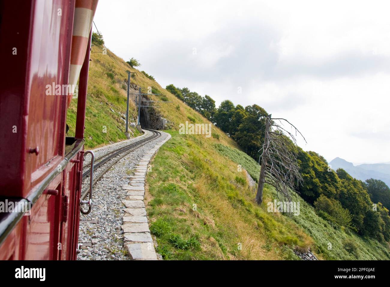 Switzerland. Canton Ticino. Monte Generoso. Railway. steam train Stock ...
