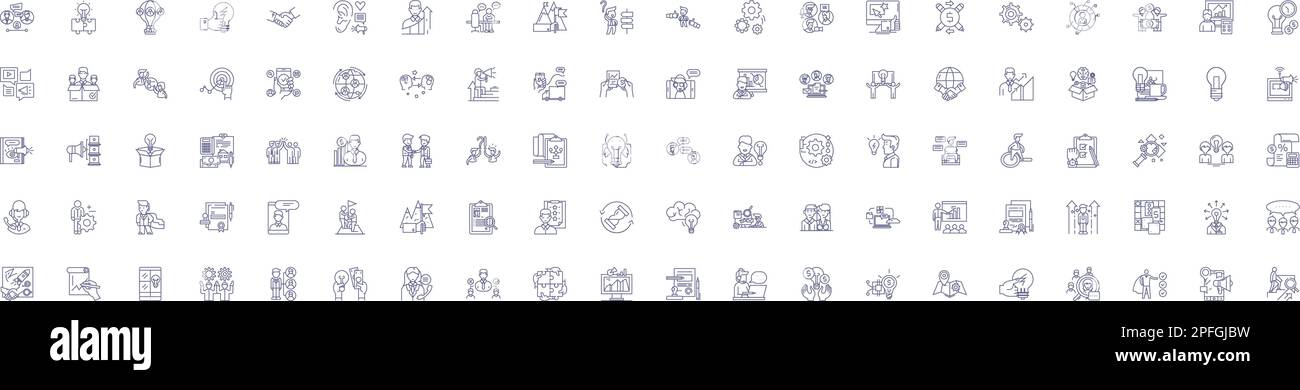 Product launch line icons signs set. Design collection of Launch ...