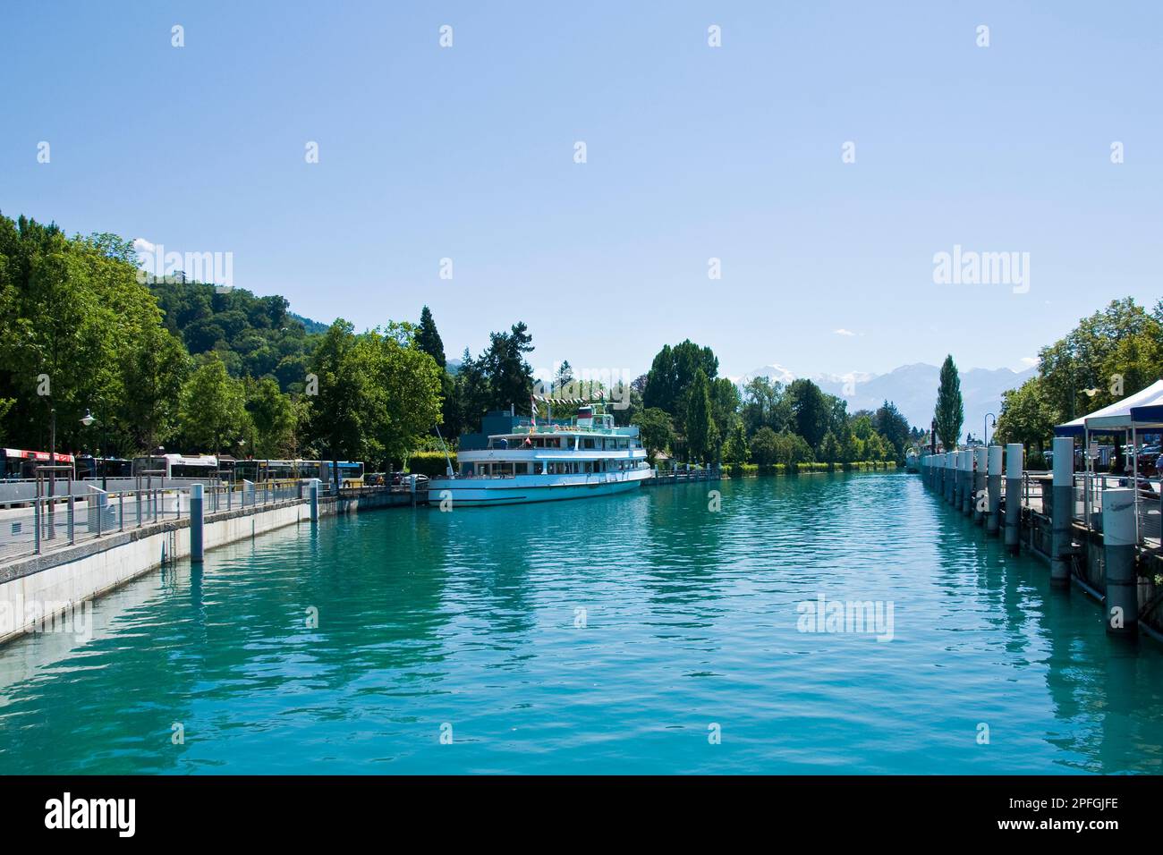 Switzerland, Canton Bern, Thun, Boat Stock Photo - Alamy