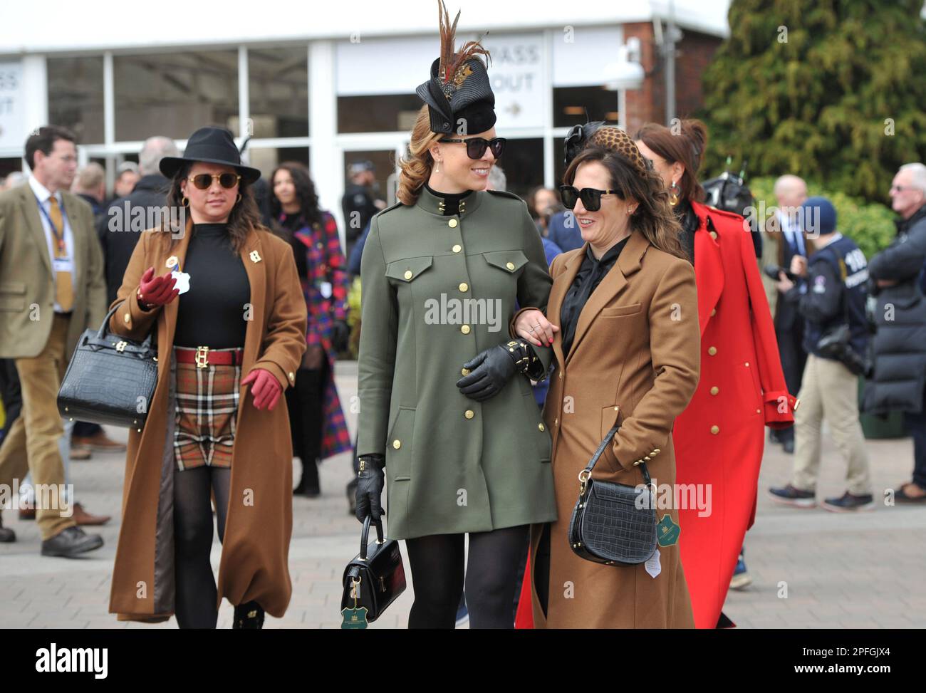 Crowds enter the racecourse including Laura Collett (right) part of ...