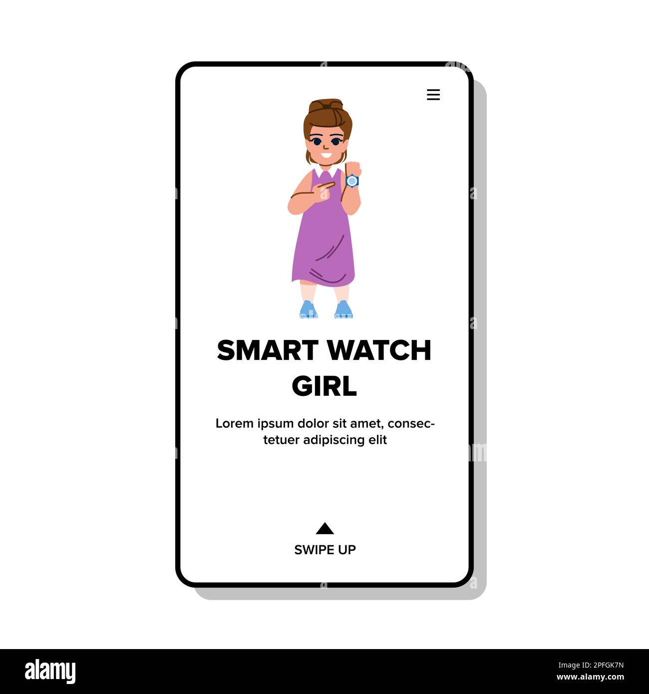smart watch girl vector Stock Vector Image & Art - Alamy