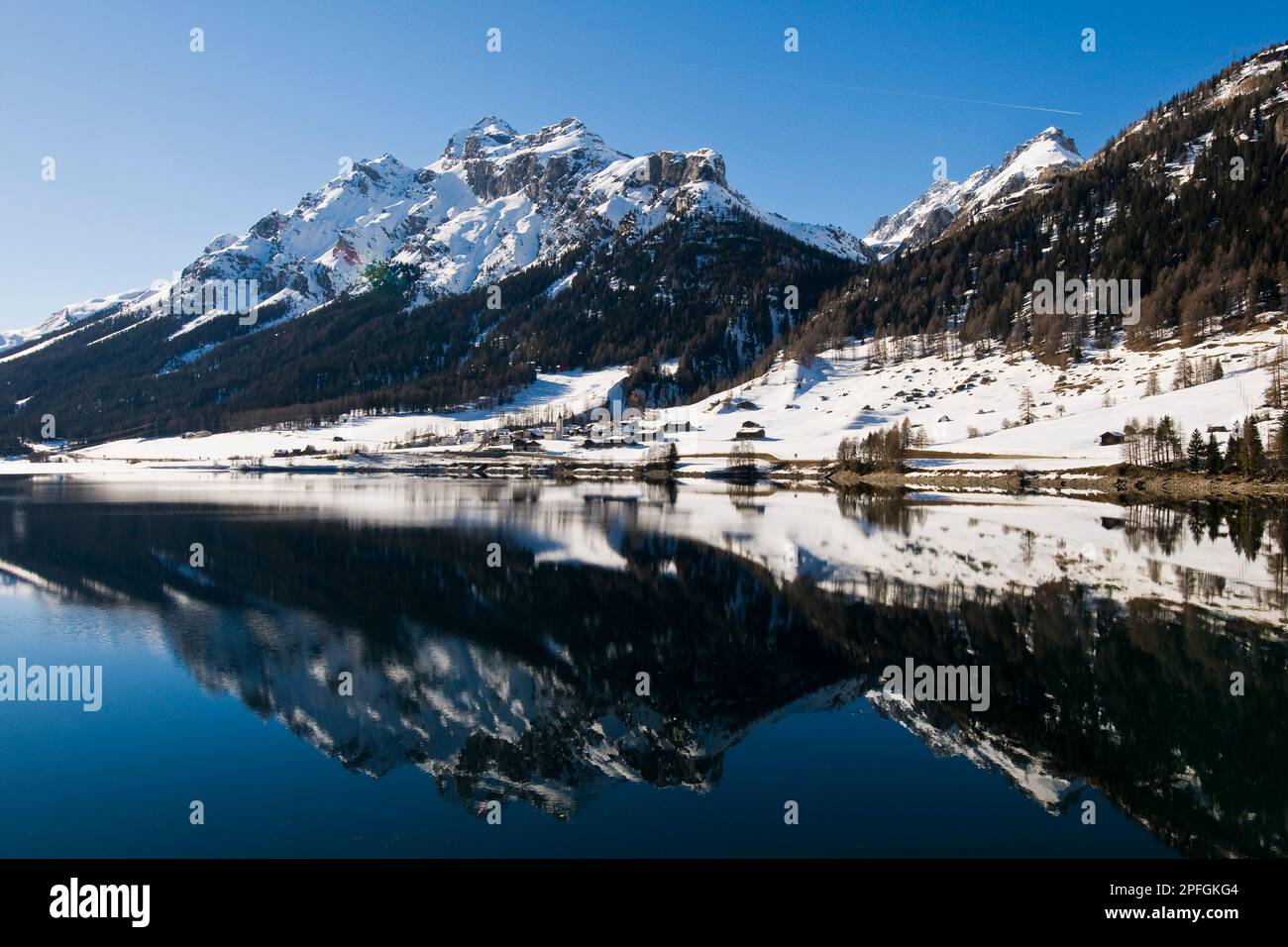 Switzerland, Canton Grisons, Sufner lake Stock Photo - Alamy