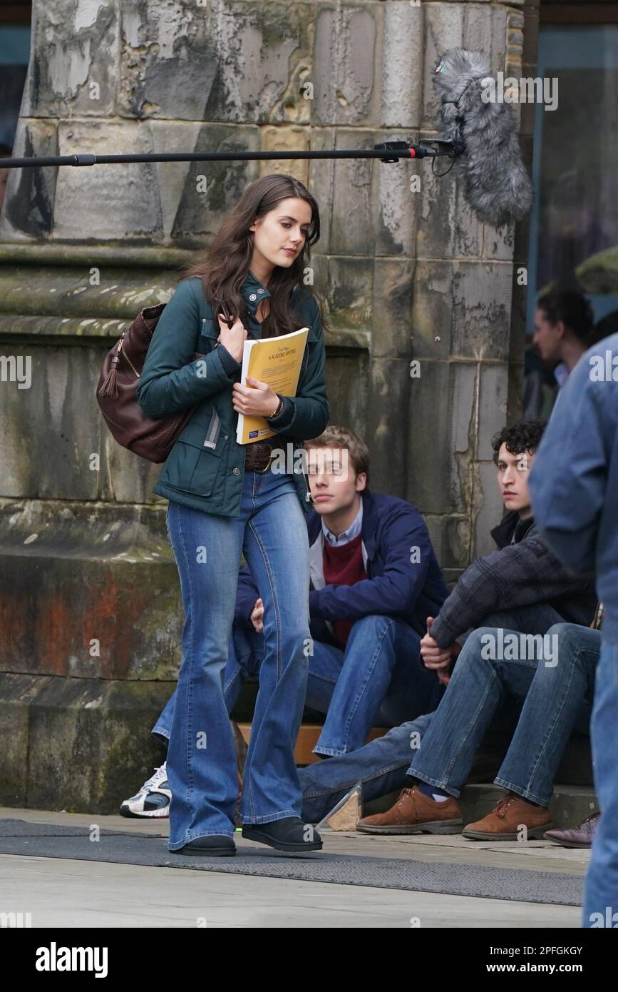 Actress Meg Bellamy, who plays Kate Middleton, and actor Ed McVey, who ...