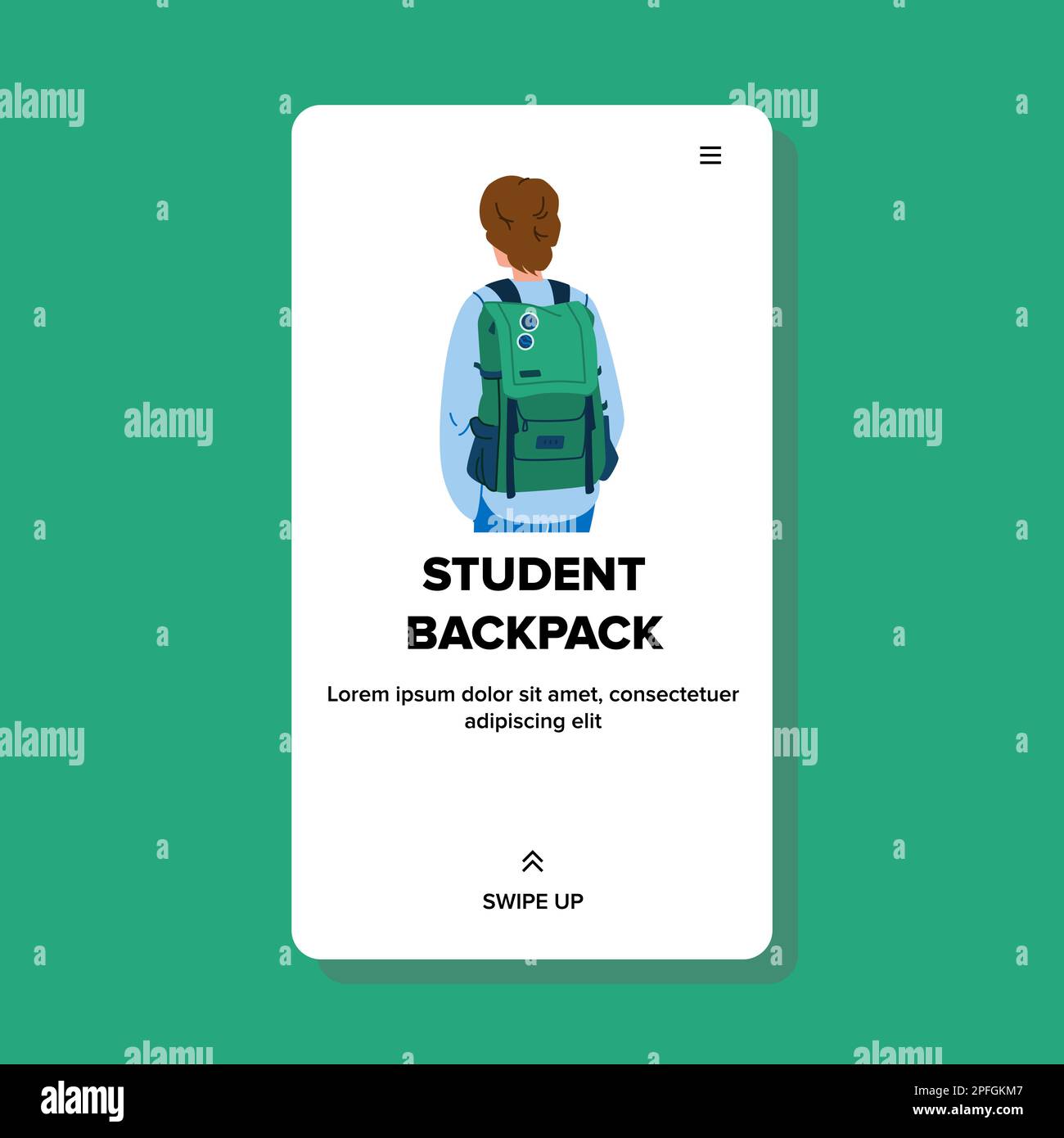 student backpack vector Stock Vector Image & Art - Alamy