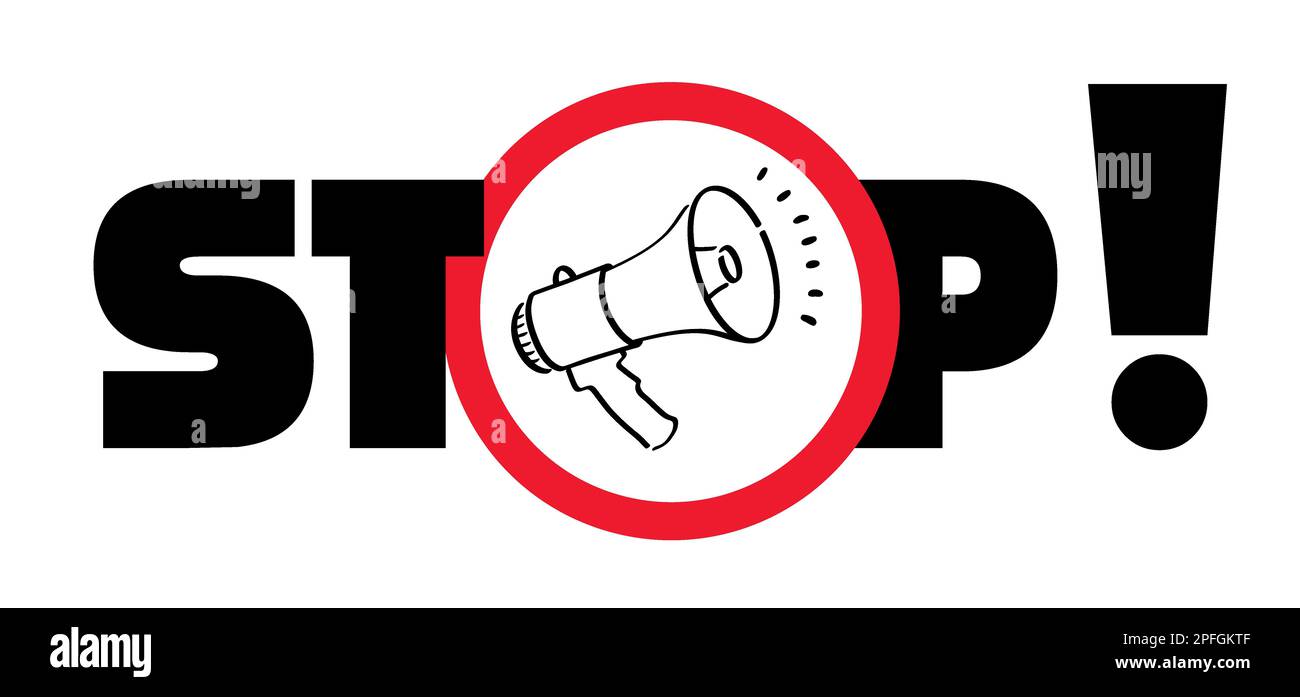 No megaphone or bullhorn prohibition sign. Do not use megaphone ...