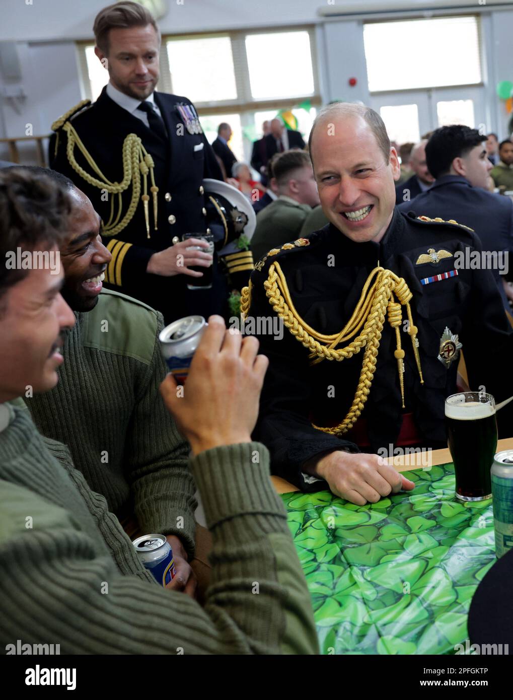 The Prince of Wales meets with junior ranks of the Irish Guards and ...
