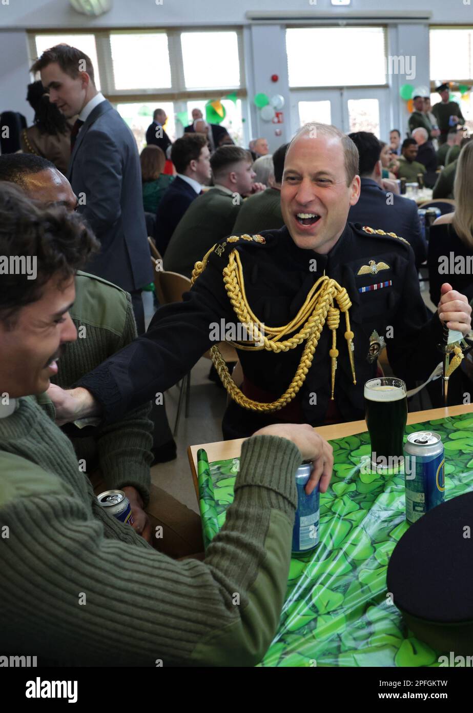 The Prince of Wales meets with junior ranks of the Irish Guards and ...