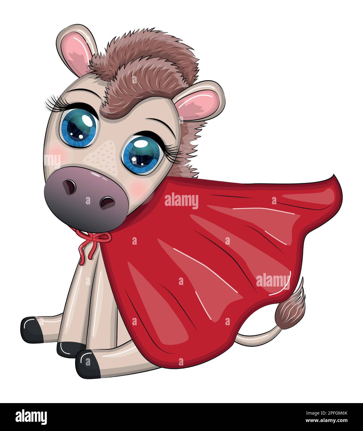 Cute donkey superhero in a red lifeguard cape Stock Vector Image & Art ...