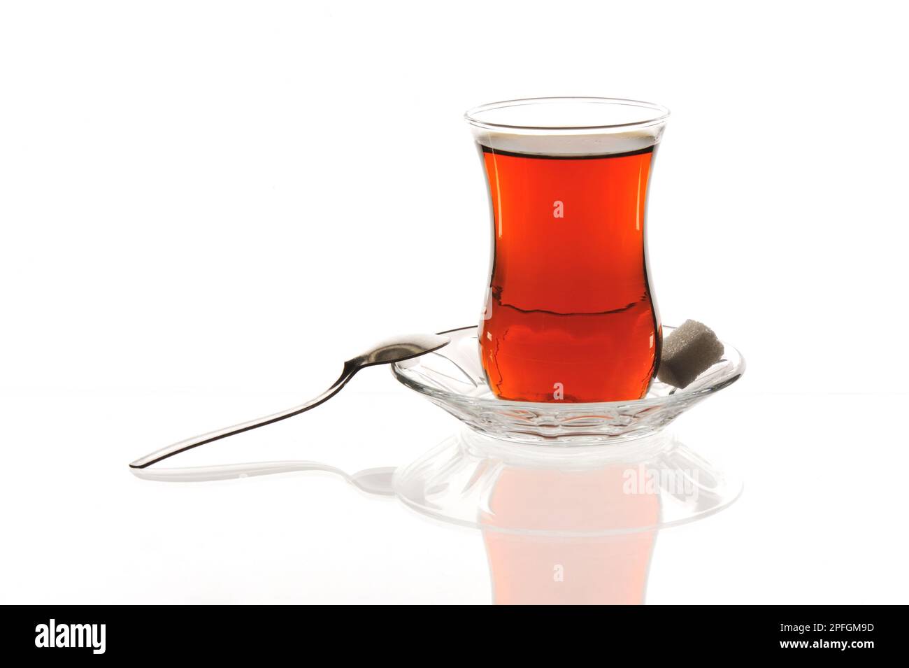 Traditional turkish tea on white Cut Out Stock Images & Pictures - Alamy