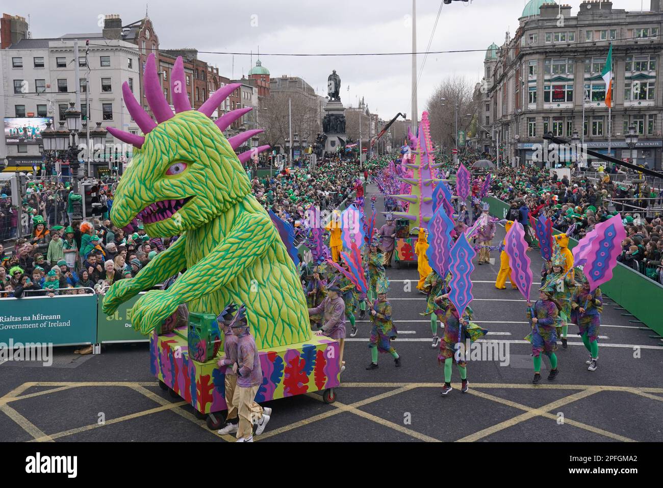 Performers take part in the St Patrick's Day Parade in Dublin. Picture ...