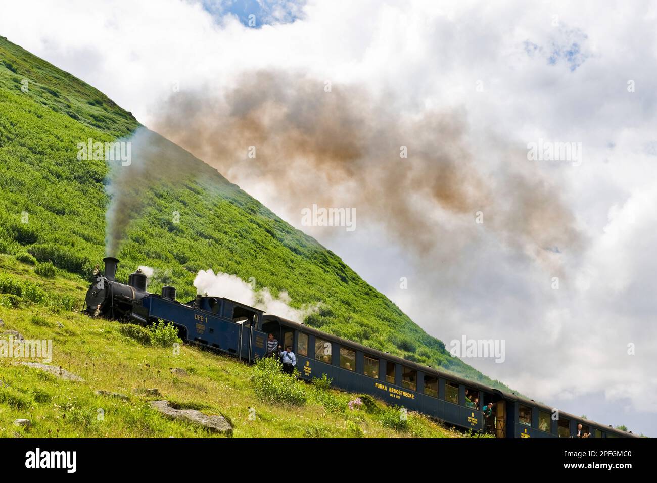 Furka Bergstrecke Steam Cogwheel Railway Gletsch, Valais, Switzerland ...
