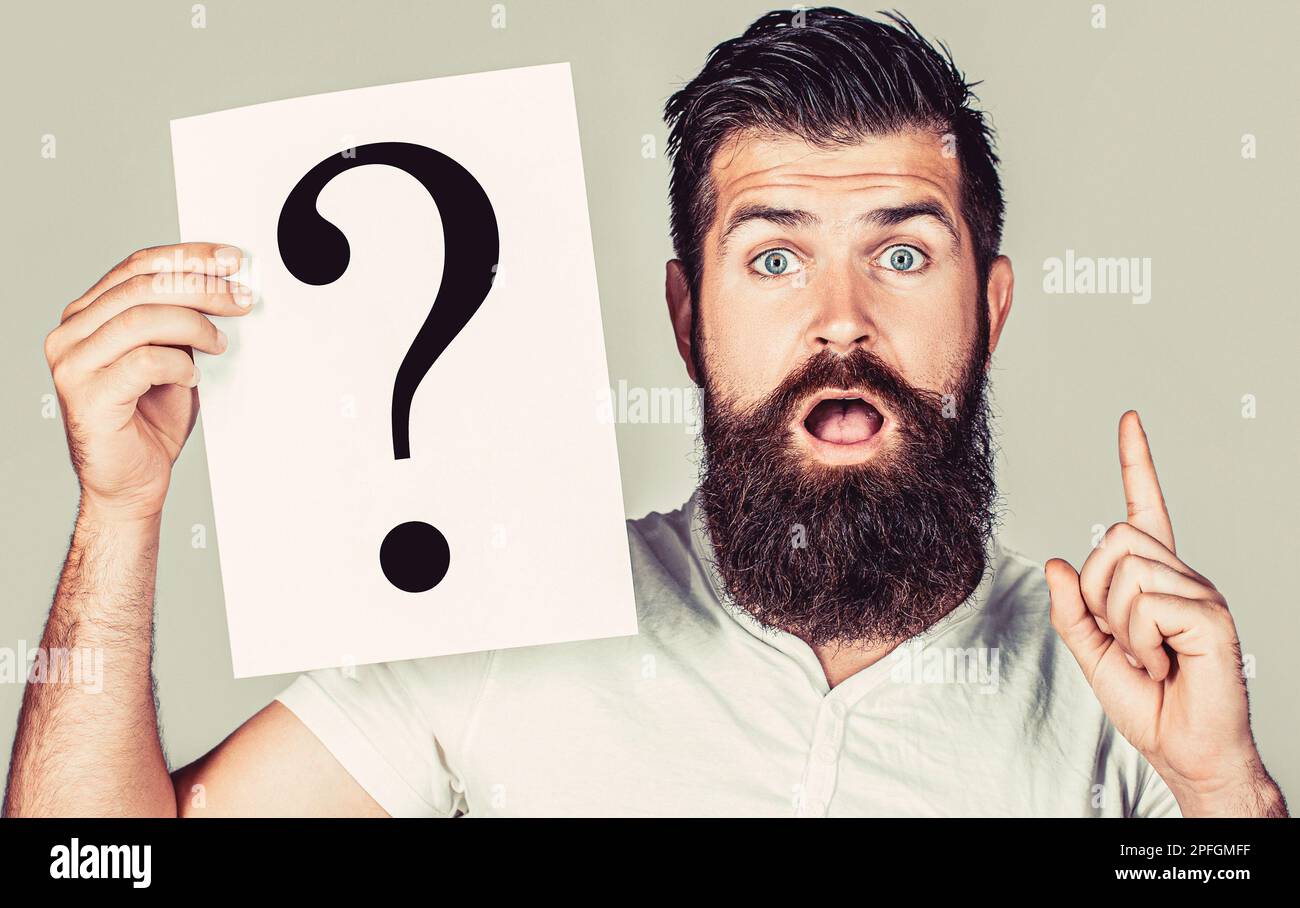 Man Question, emotion. Man question. Male with question marks. Getting ...