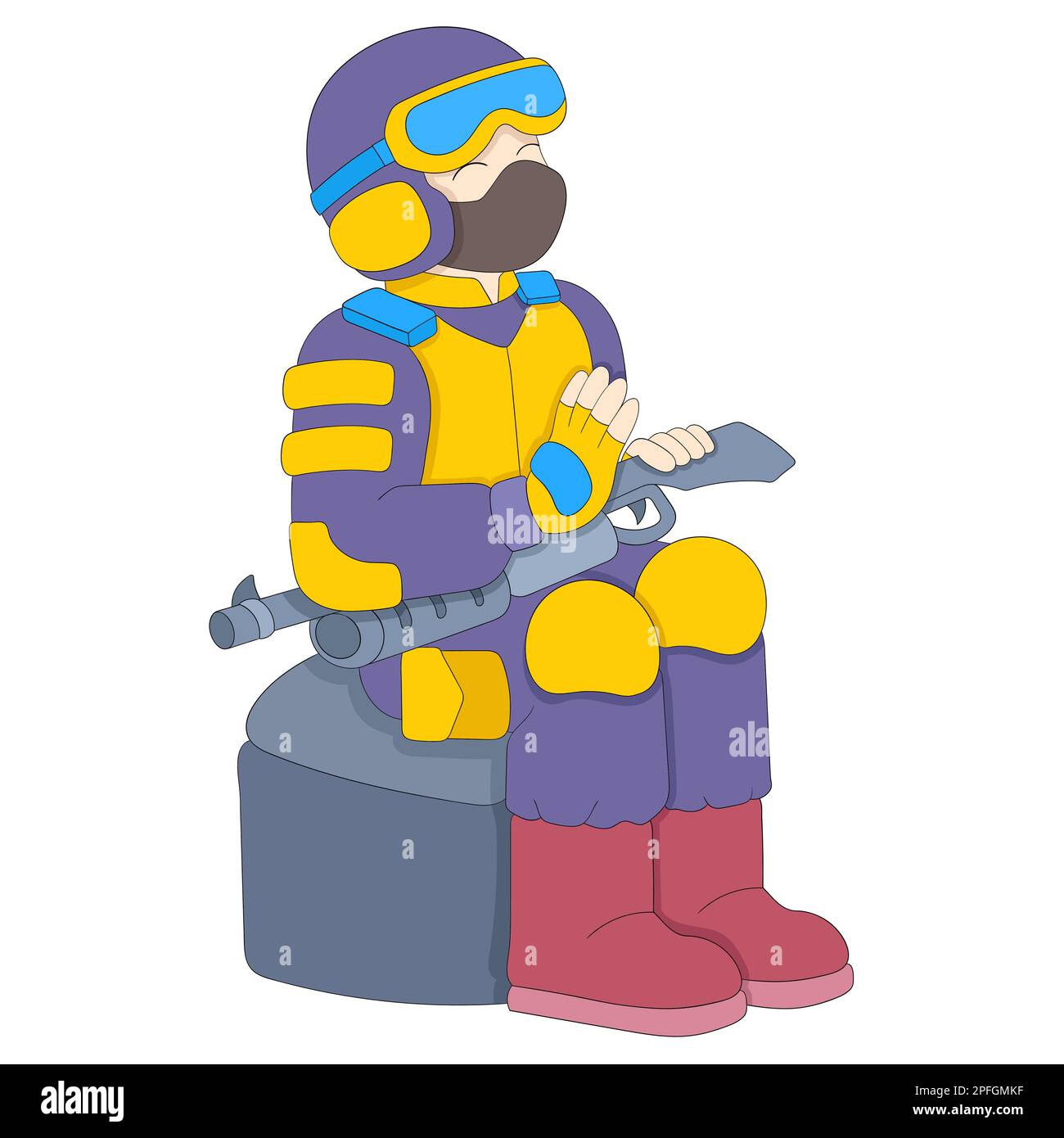 security guard troops sitting carrying rifles Stock Vector Image & Art ...