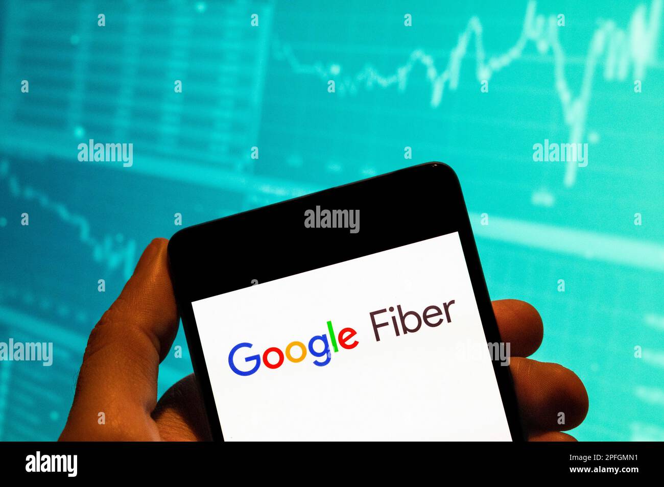 In this photo illustration, the American fast Internet service provider ...