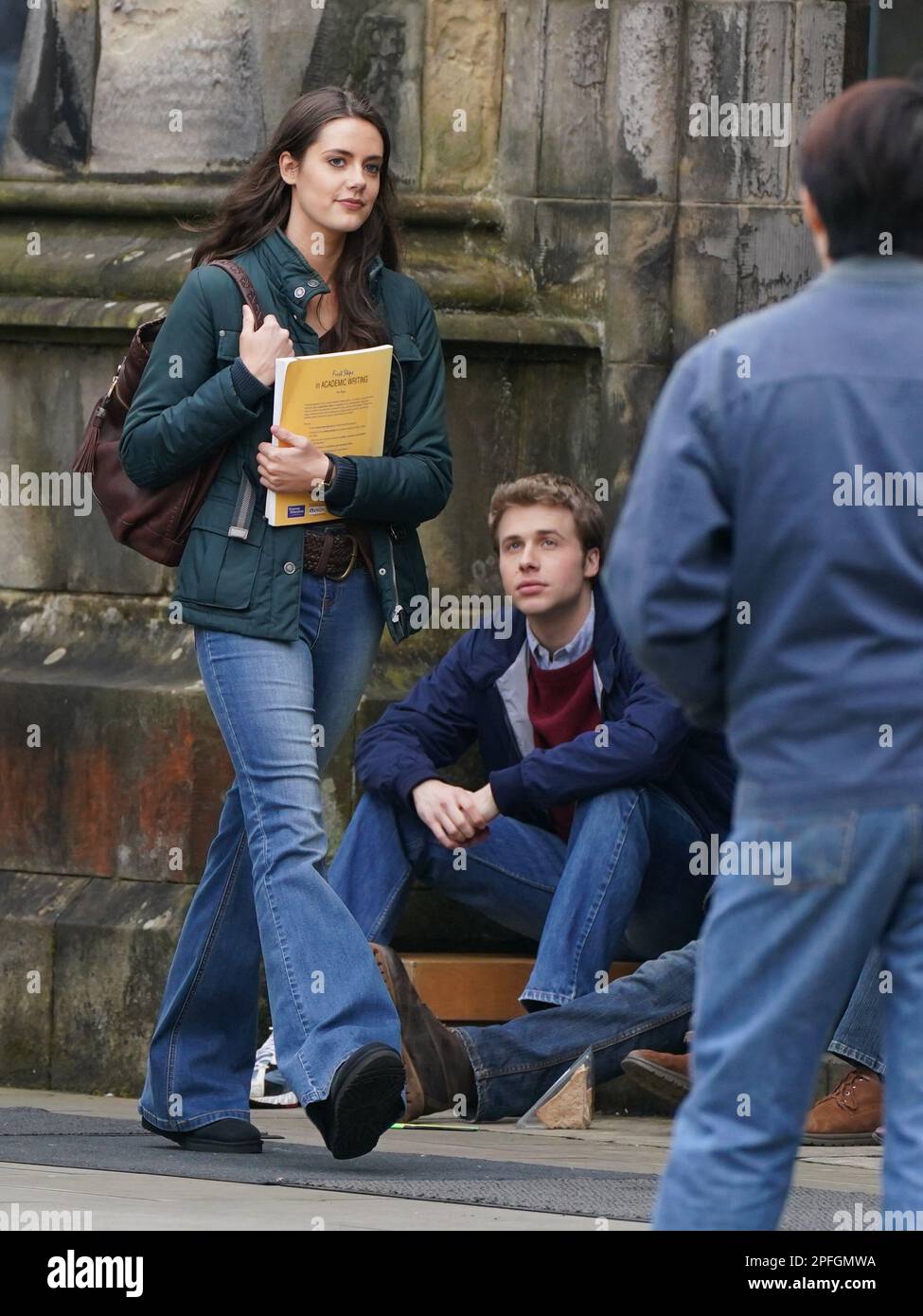 Actress Meg Bellamy, who plays Kate Middleton filming scenes for the ...