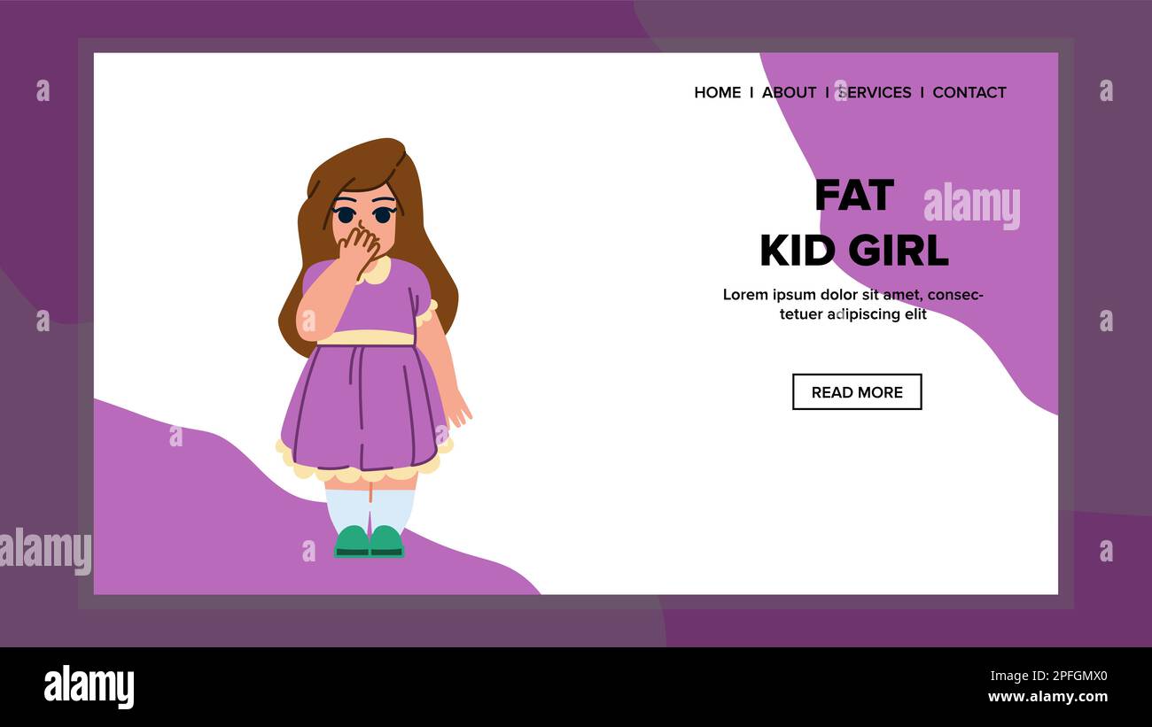 fat kid girl vector Stock Vector Image & Art - Alamy