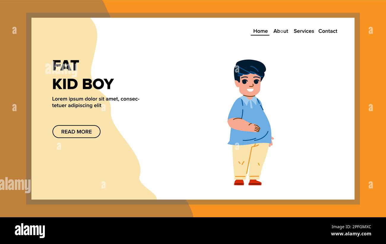 fat kid boy vector Stock Vector Image & Art - Alamy