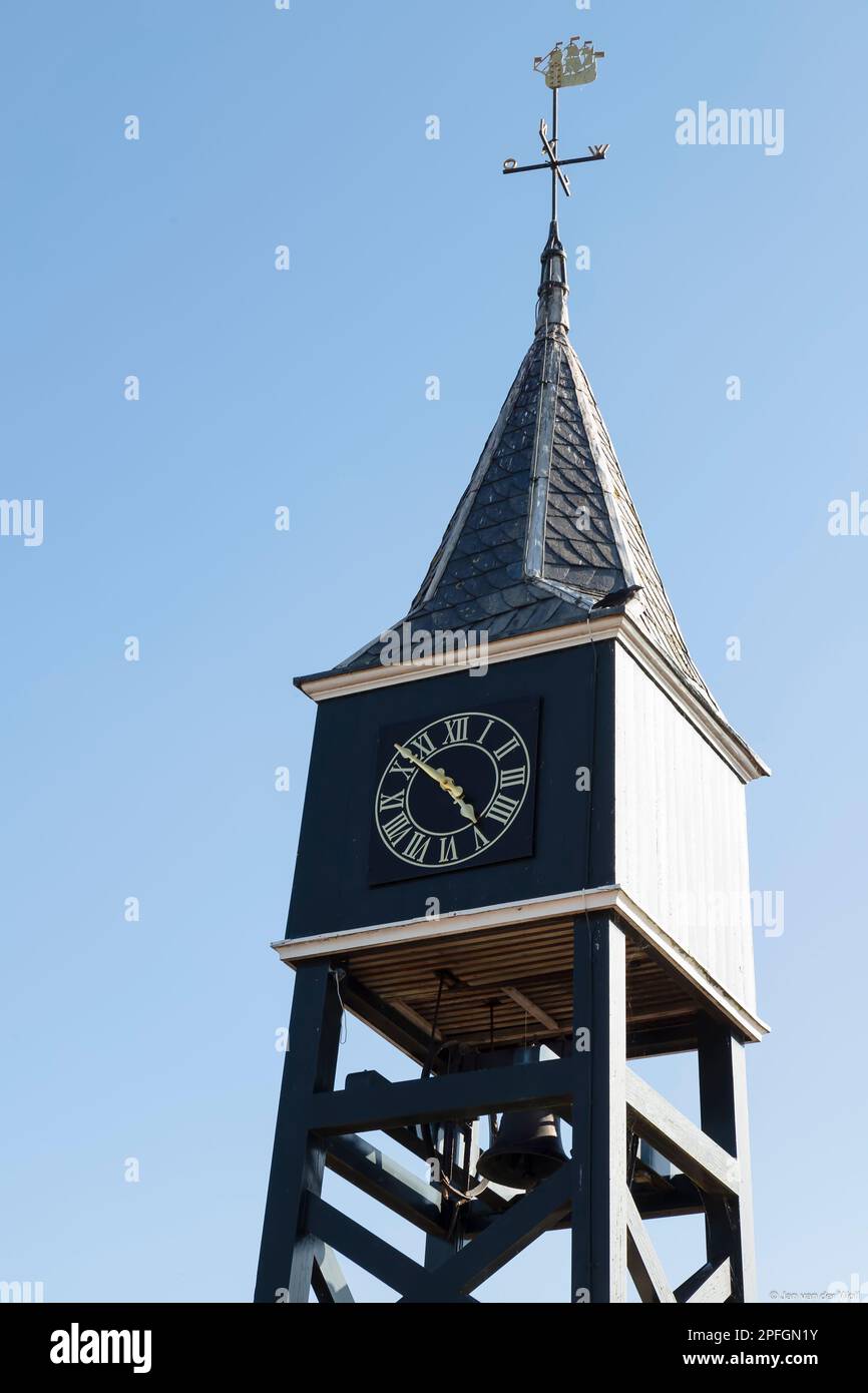 19th century wooden clock tower at the lockkeeper's house - Sylhús in ...