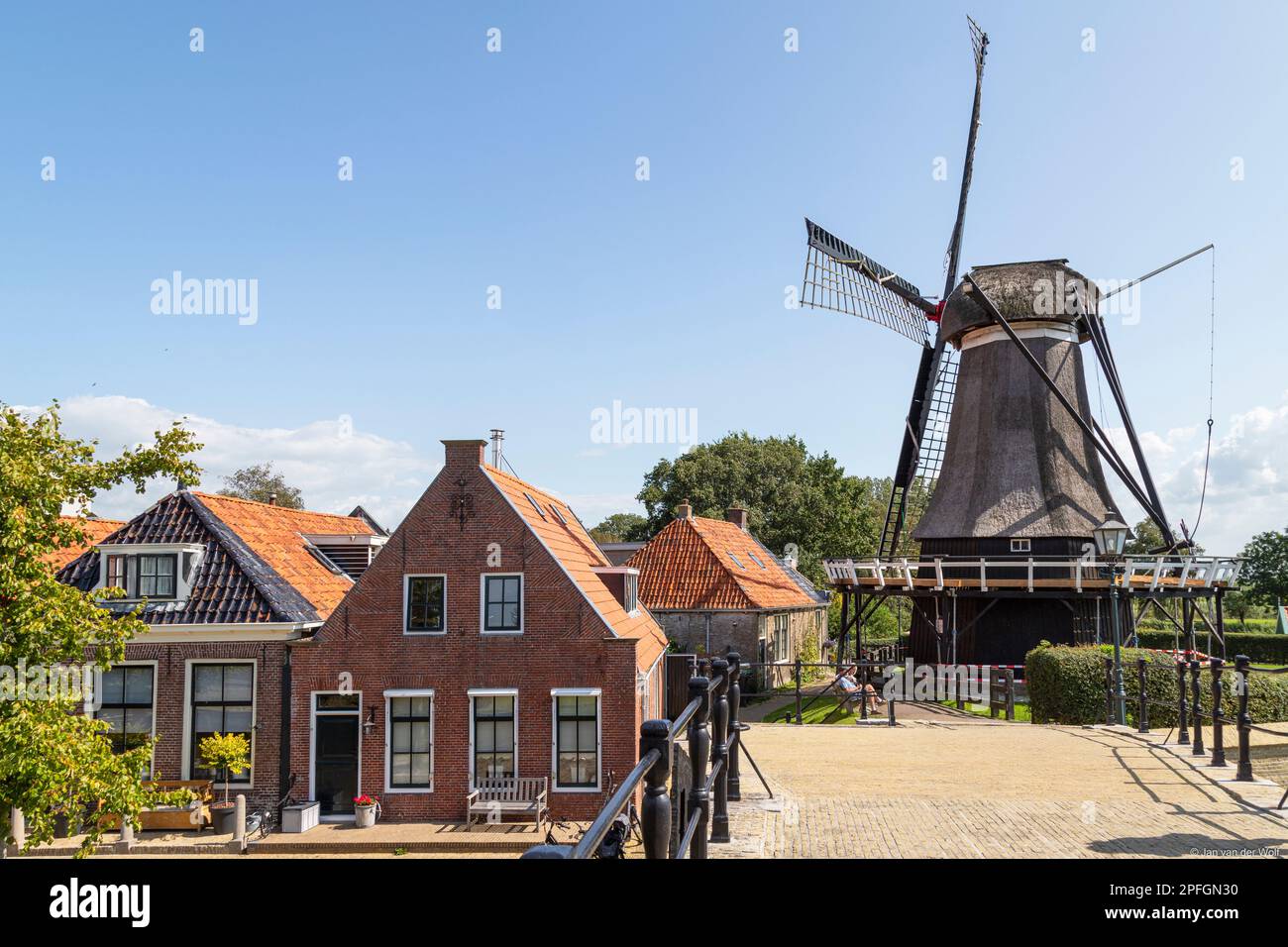 Old windmill at the Dutch town of Sloten in Friesland Stock Photo - Alamy