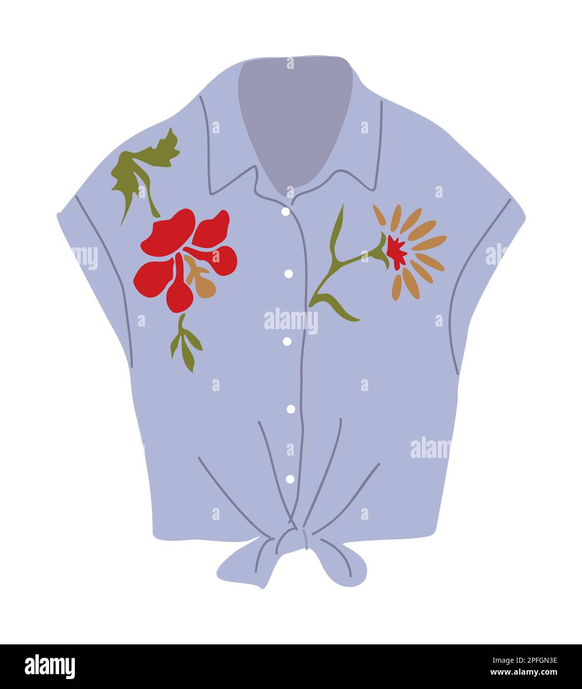 Casual blue modern female shirt vector isolated Stock Vector Image ...