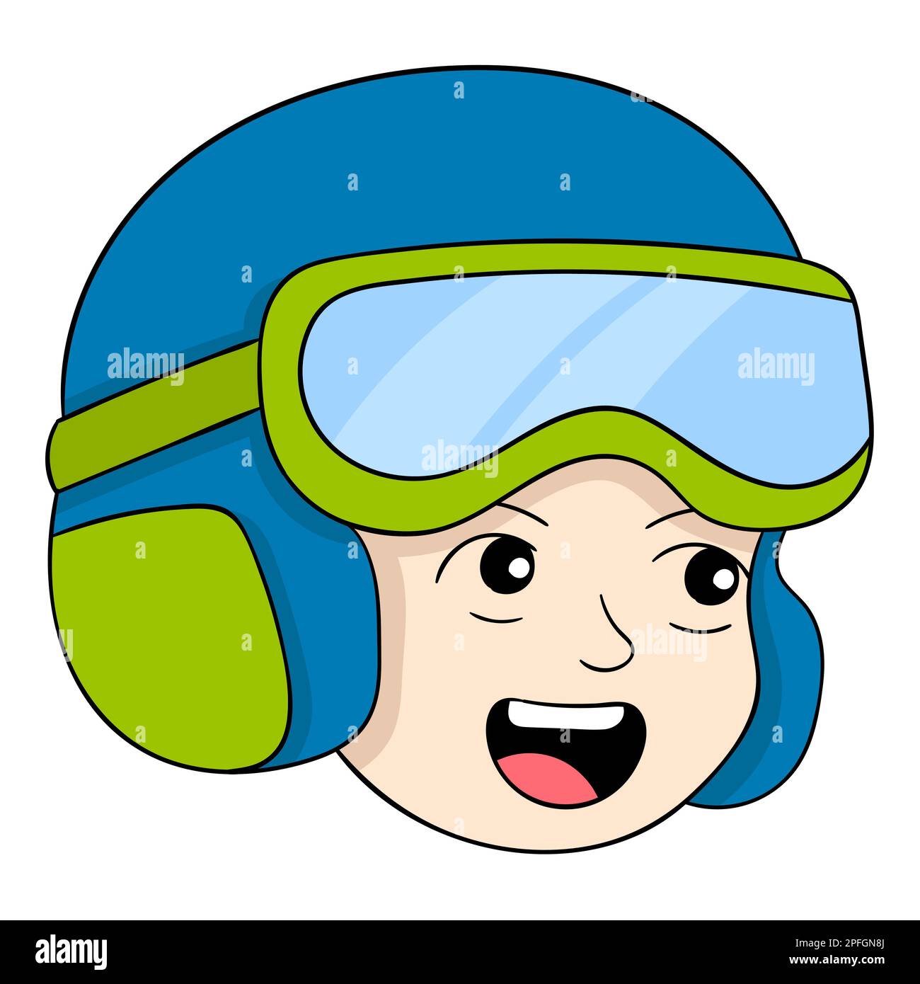 emoticon of boy head wearing classic helmet Stock Vector Image & Art ...