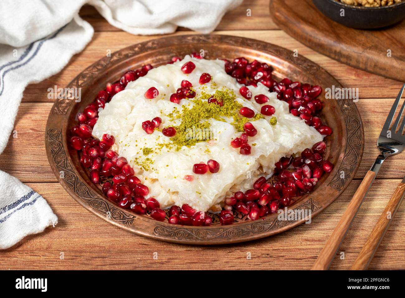 Gullac dessert. Milky dessert made special for the month of Ramadan ...