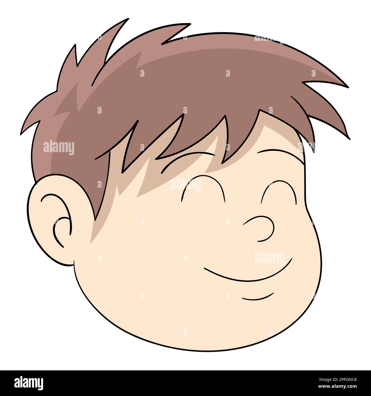 Chubby cheeked boy head emoticon Stock Vector Image & Art - Alamy