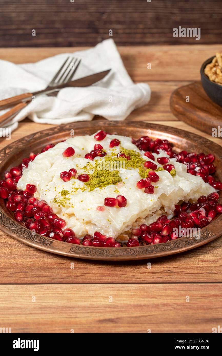 Gullac dessert. Milky dessert made special for the month of Ramadan ...