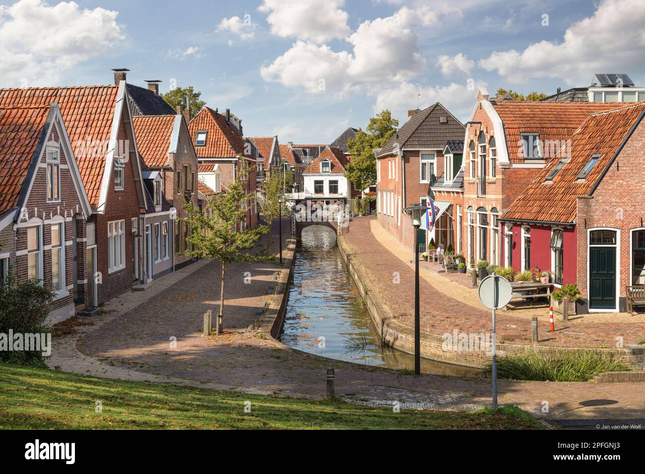 Center of the picturesque town of Dokkum in the Netherlands Stock Photo ...