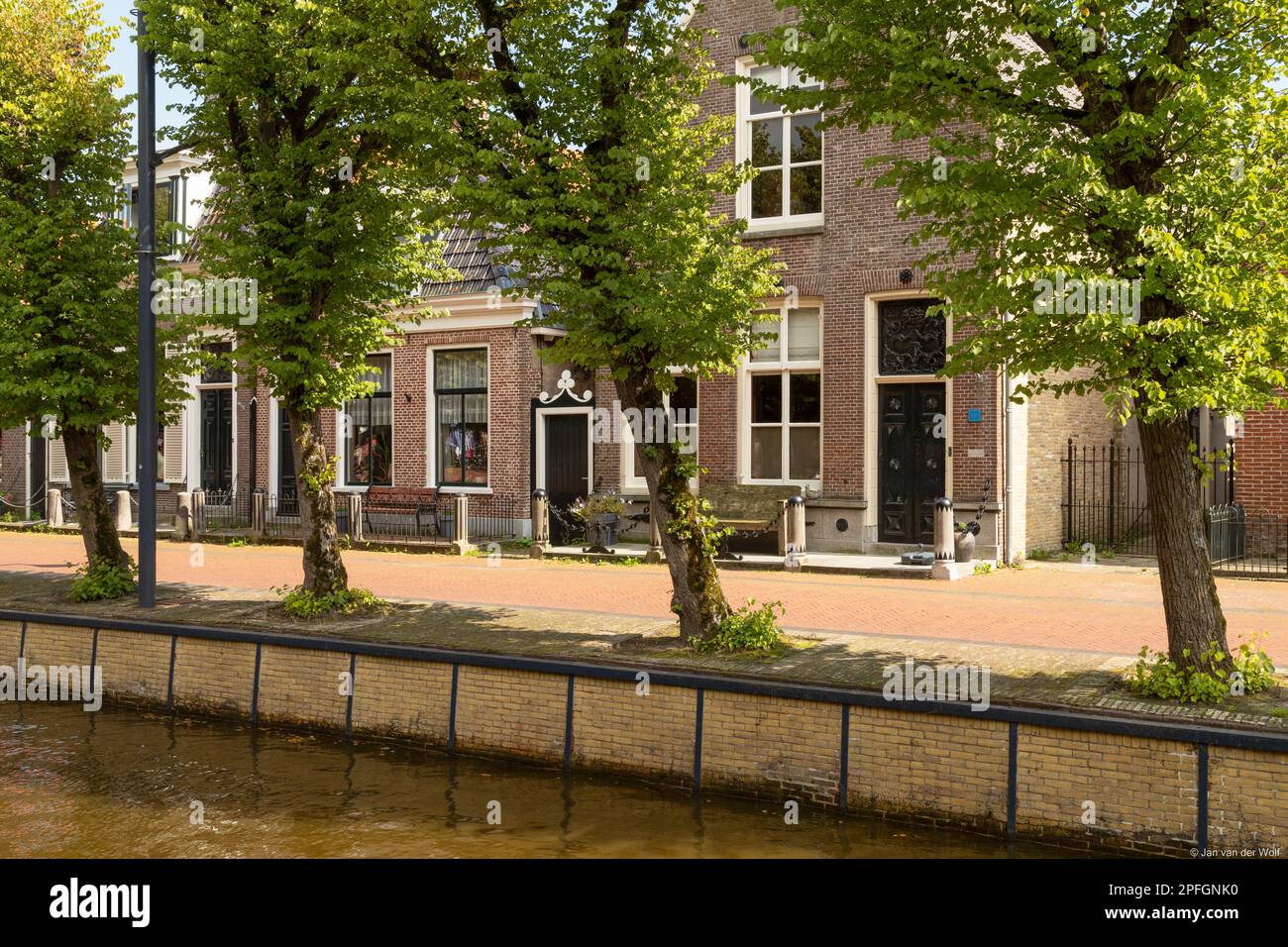 Facades of historic buildings in the picturesque village of Balk in the ...