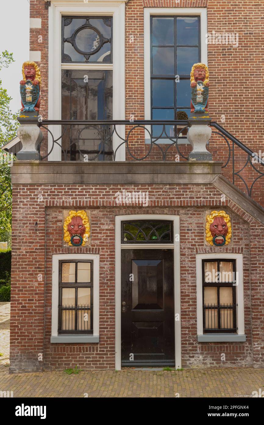 Facade of the town hall Balk, former town hall of the municipality of ...
