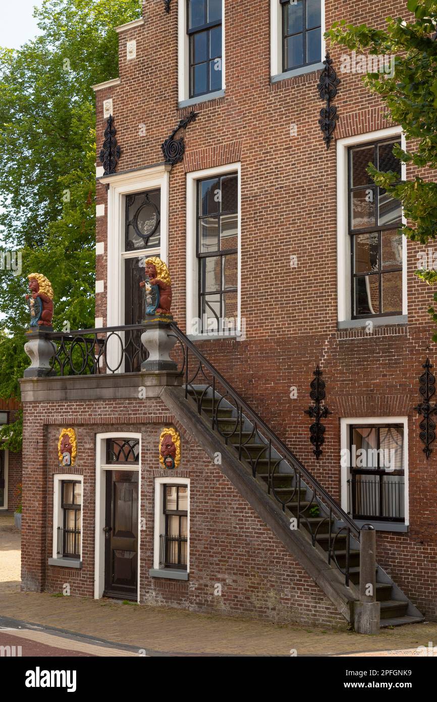 Facade of the town hall Balk, former town hall of the municipality of ...